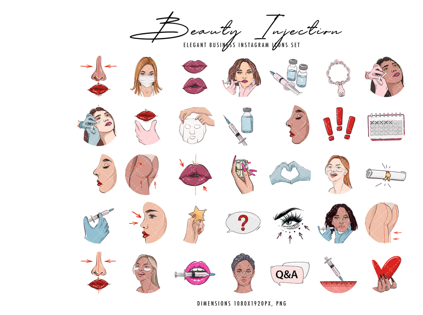 Plastic surgery clipart Beauty injection Instagram highlights by ...