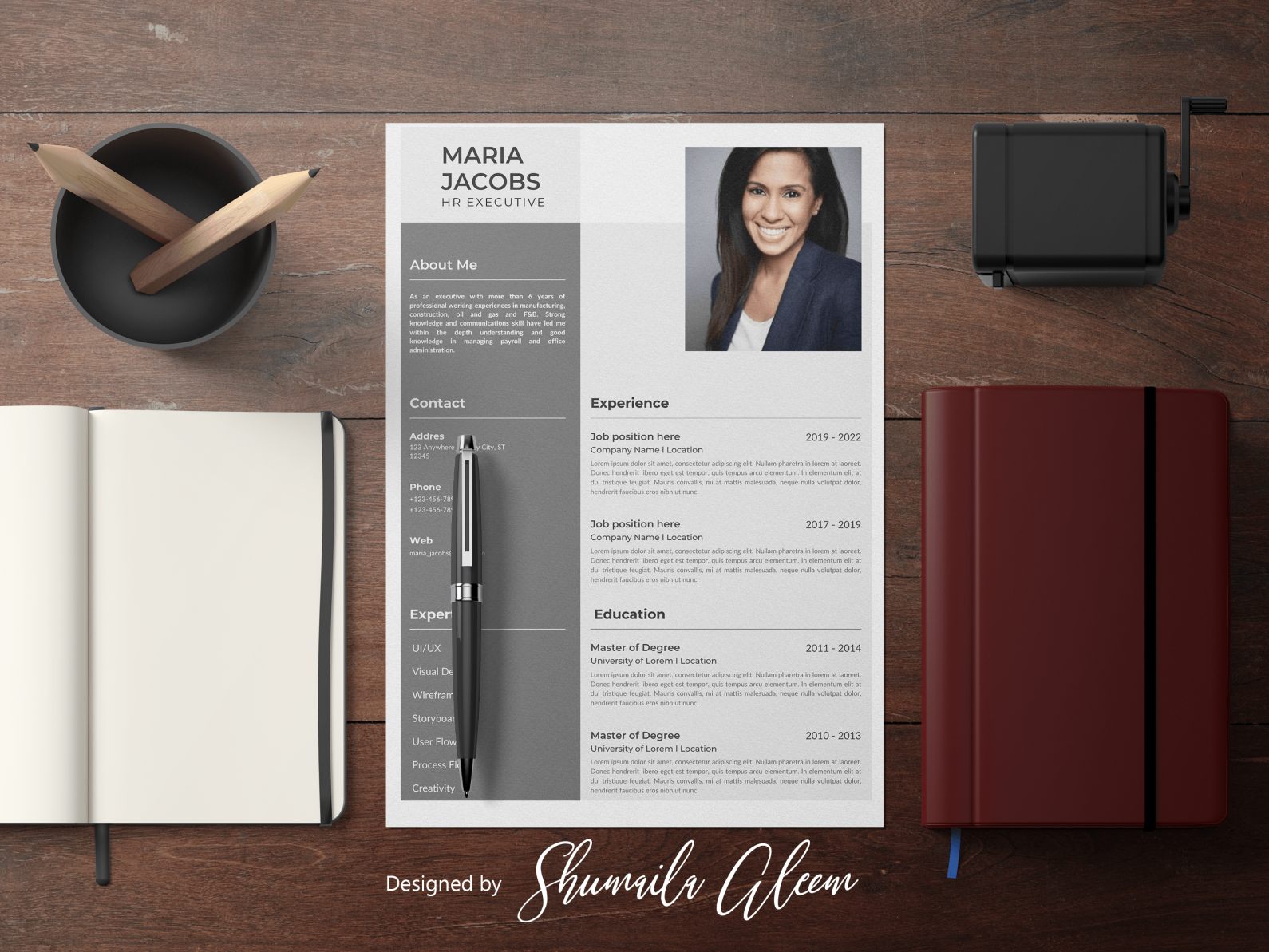 Professional Resume Design by Shumaila Ali on Dribbble