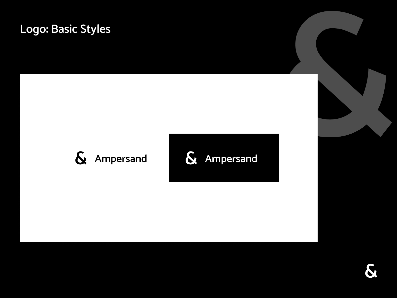 Logo : Basic Styles | Ampersand | Branding by Ampersand on Dribbble