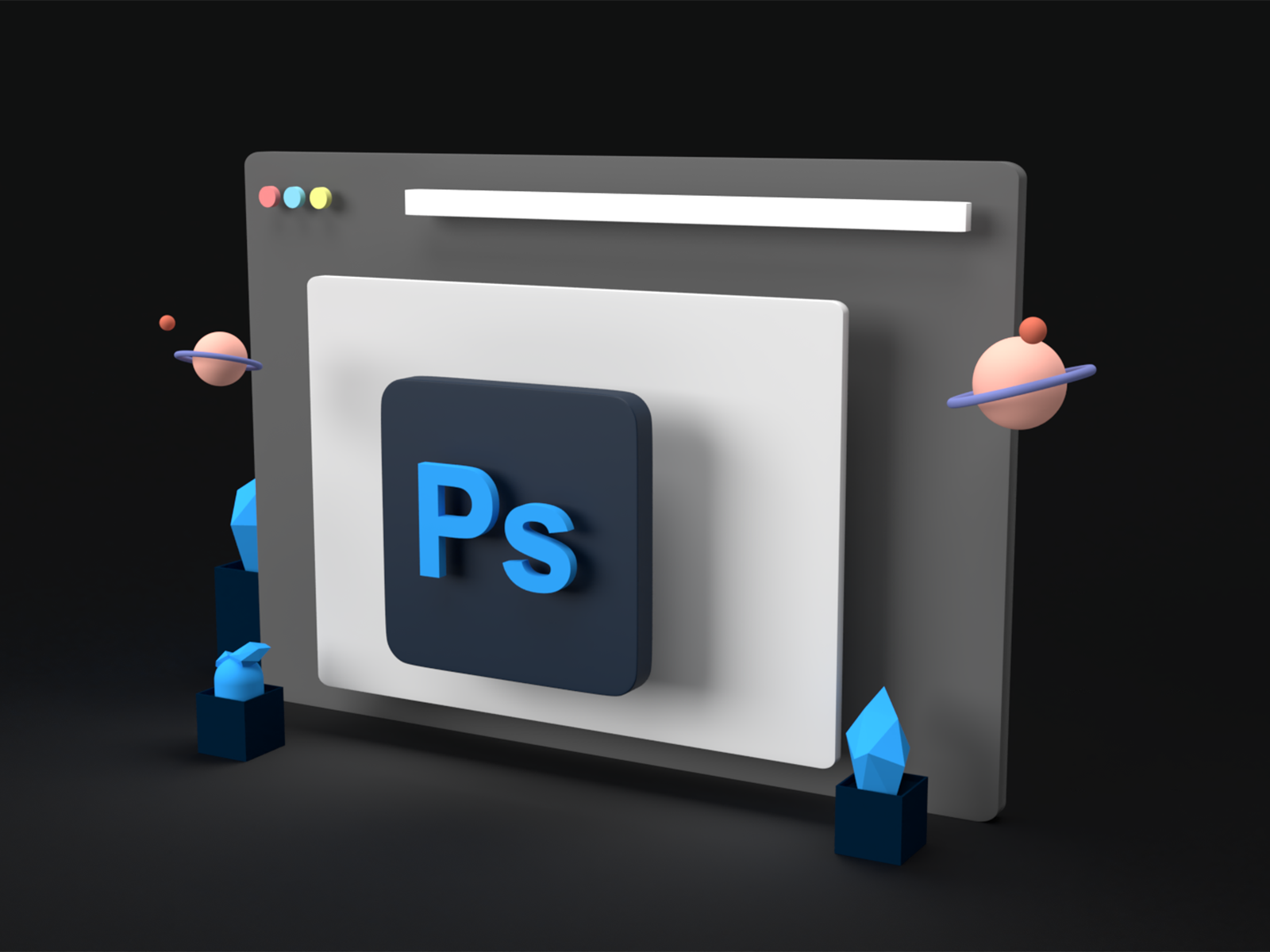 Photoshop 3D Window by Umang waghela on Dribbble