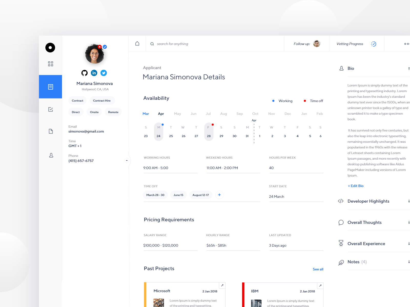 Developer Job Profile by Monty Hayton on Dribbble