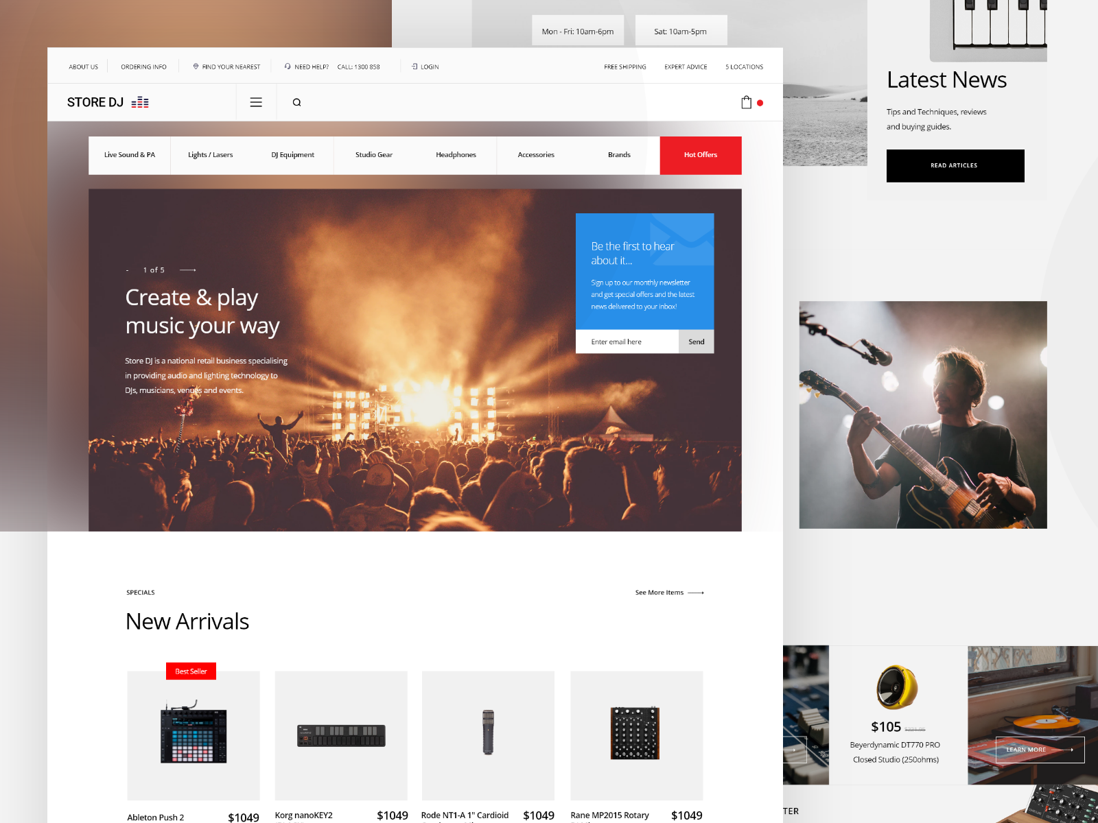 Music Store Landing Page v7 by Monty Hayton on Dribbble