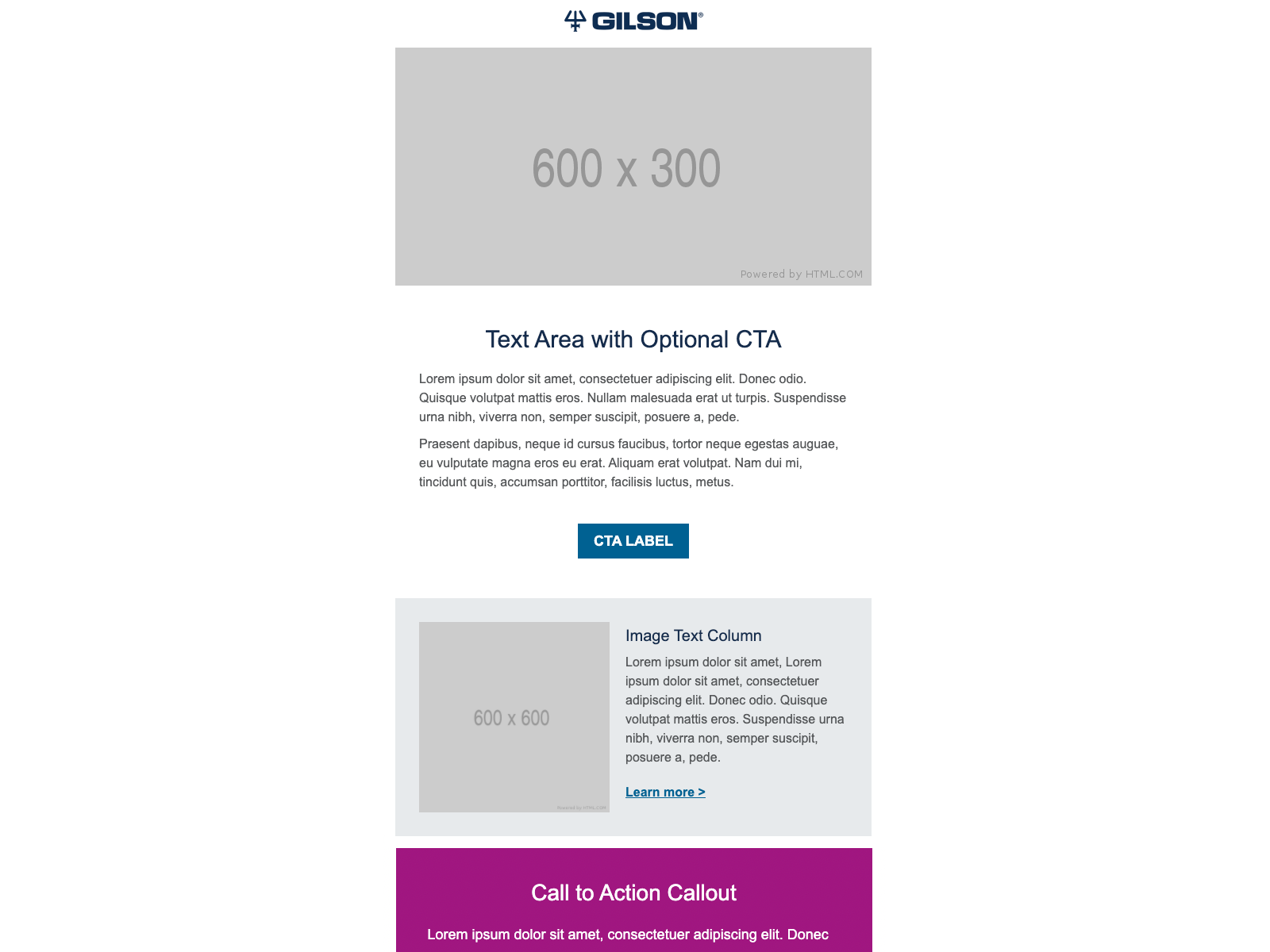 Pardot Master Email Template for Gilson by Javier Centeno on Dribbble