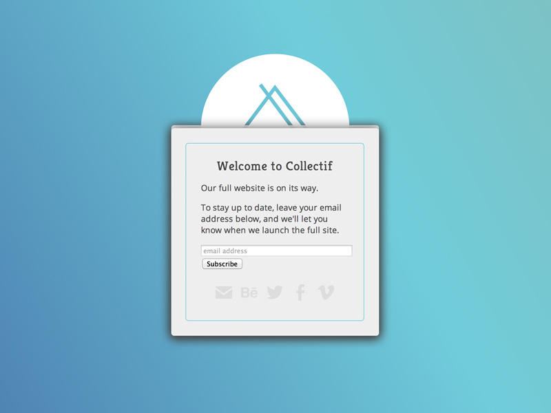 Collectif Holding Page by Jon Dueck on Dribbble
