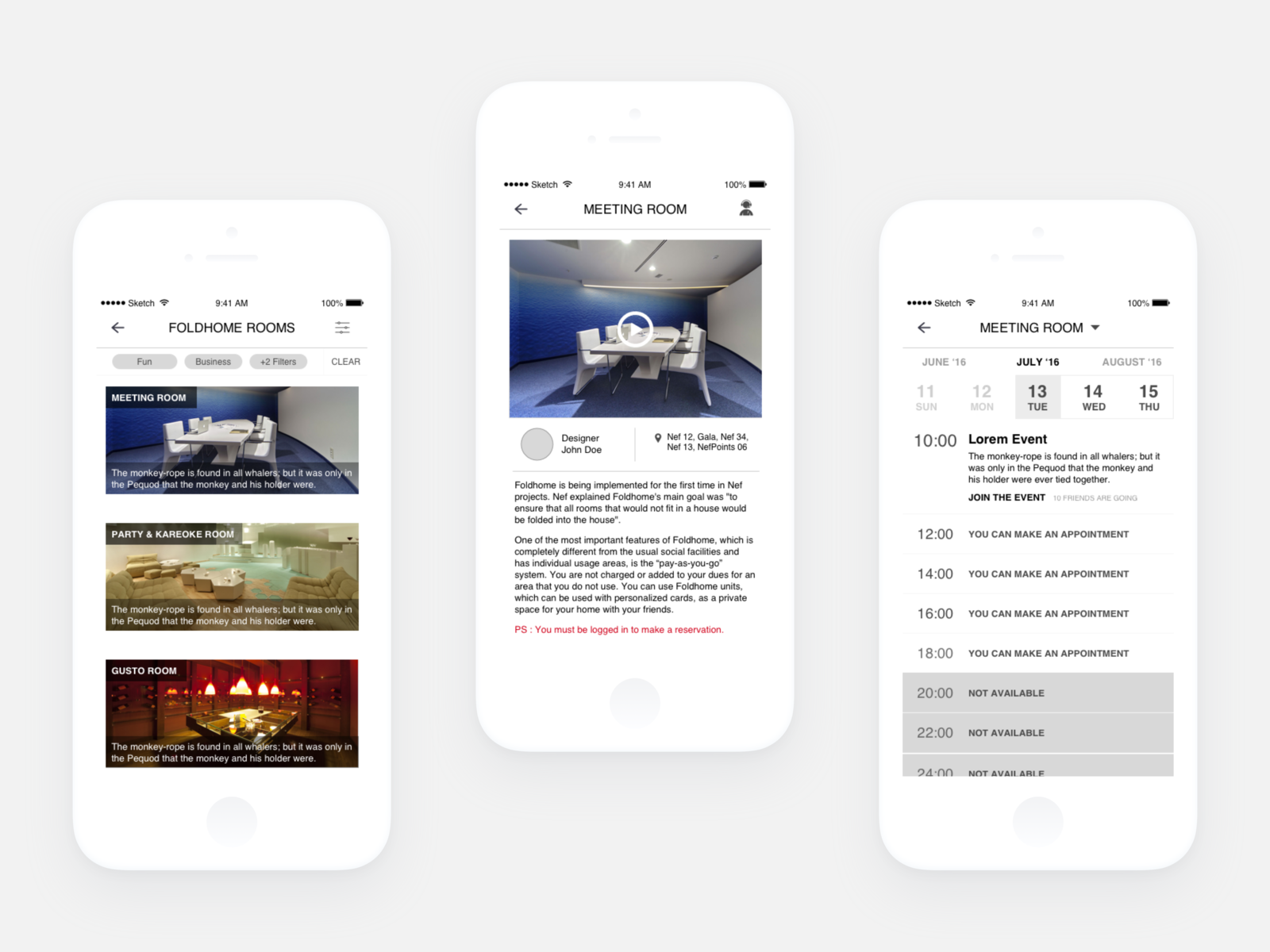 Nef+ Wireframes — Making a Foldhome Appointment by Bora Volkan Güler on ...