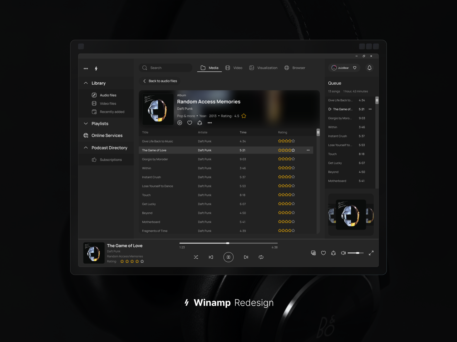 Winamp (Big Bento skin) redesign by Sakibu AbdulMojeed on Dribbble