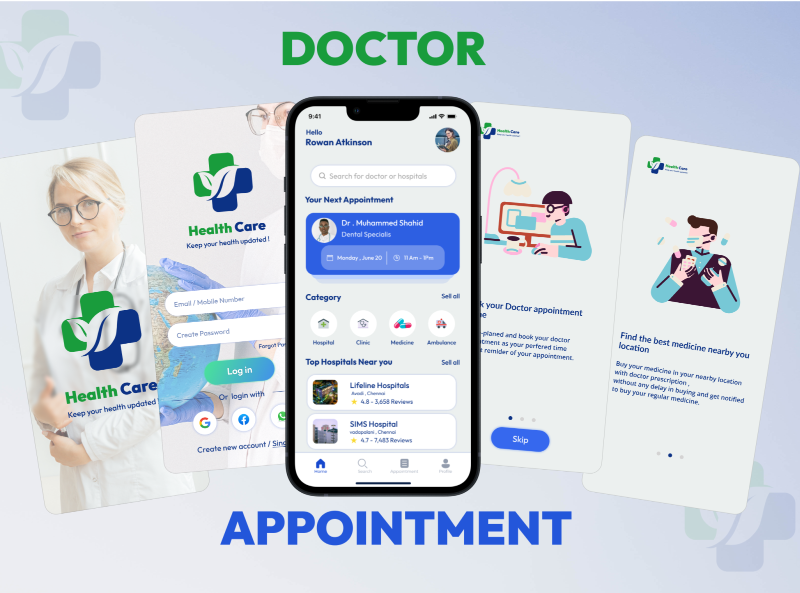 Doctor Appointment Mobile app by vigneshwer on Dribbble