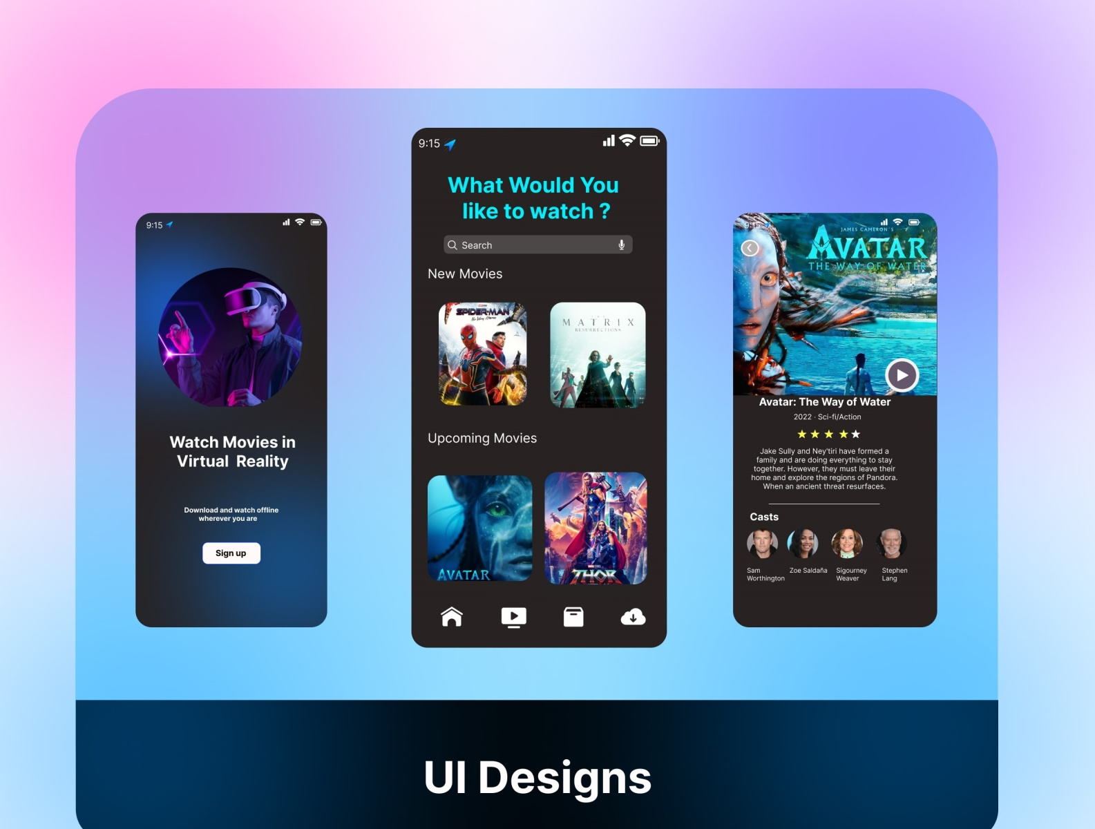 Virtual Reality for Movies (Mobile App UI) by Arbaazkhan Soudagar on ...