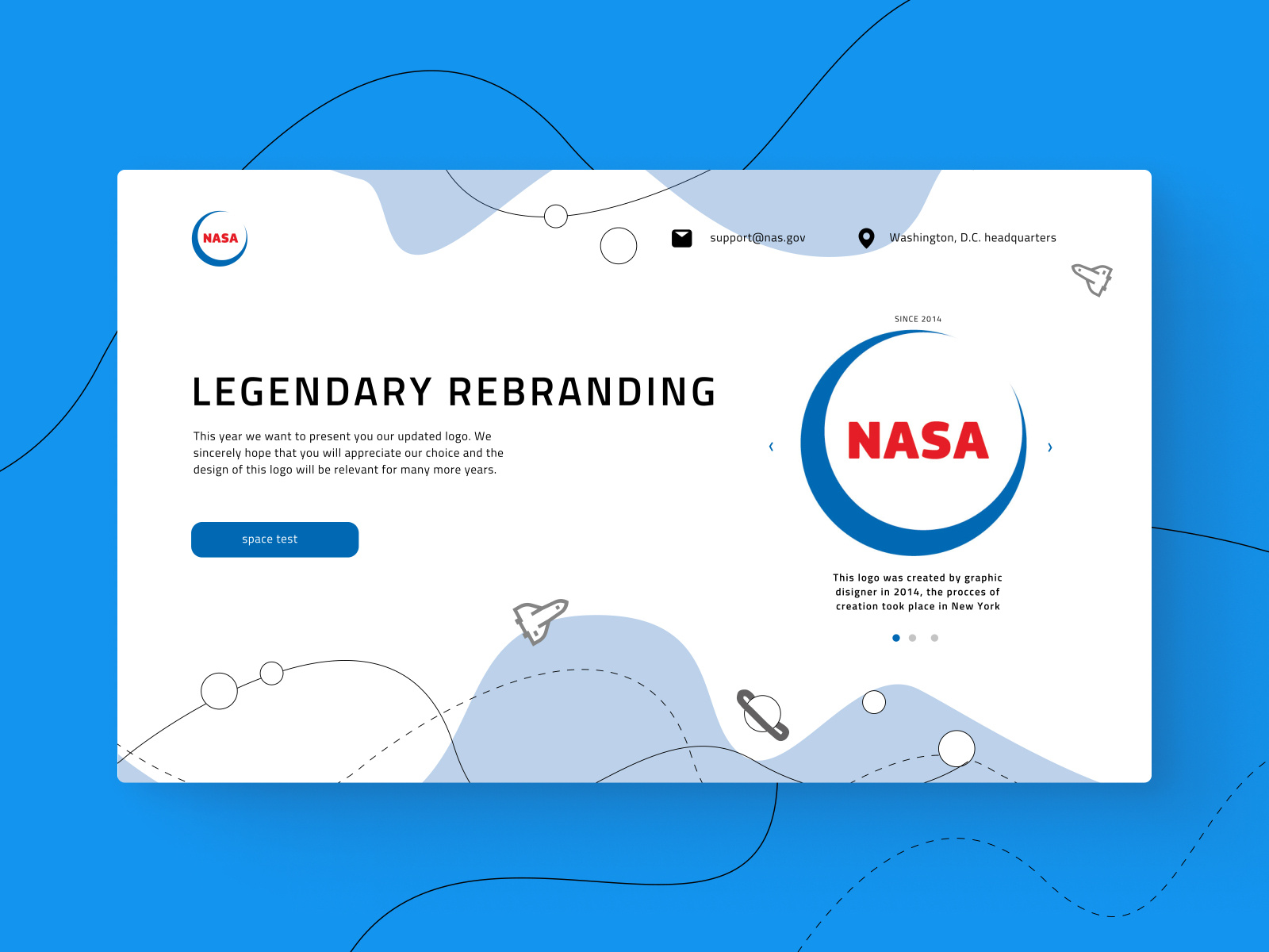 REBRANDING FOR NASA, start page by Nastya Yorsh on Dribbble