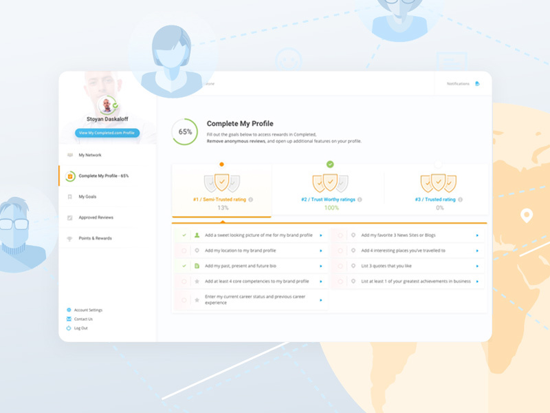 Complete My Profile by Stoyan Daskaloff on Dribbble