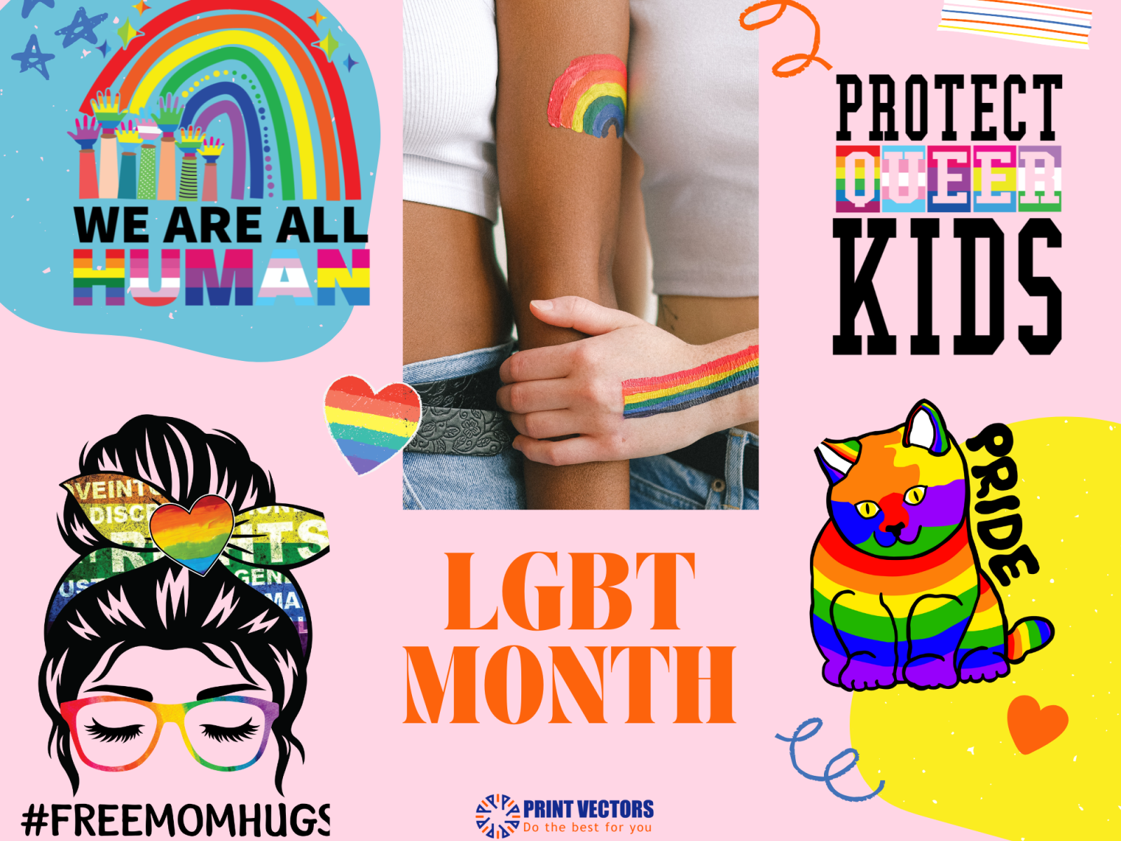 New LGBT Designs: Gay Pride LGBT Rainbow 🌈 ️ by The Print Vectors on ...