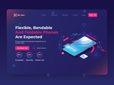 Moble Tech Landing page by Shah Tech on Dribbble