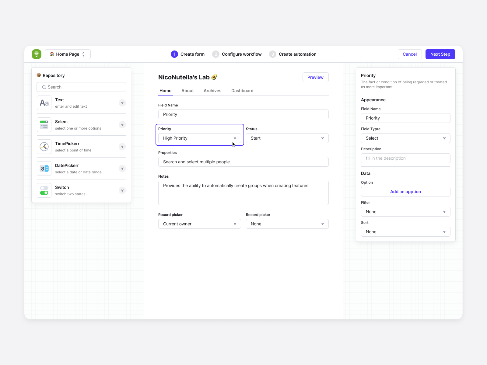 Form Editor by NicoNutella on Dribbble