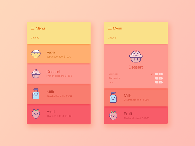 Food interface by 林沐夕 on Dribbble