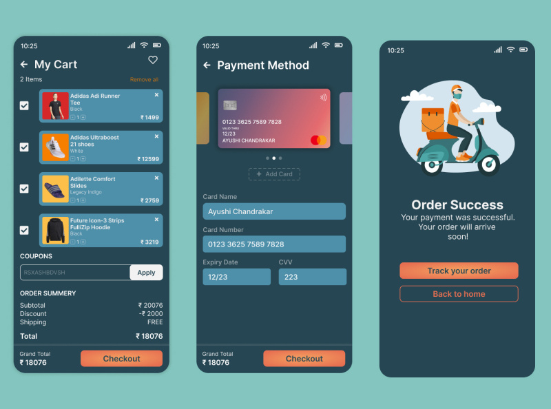 Credit Card Page by Ayushi Chandrakar on Dribbble