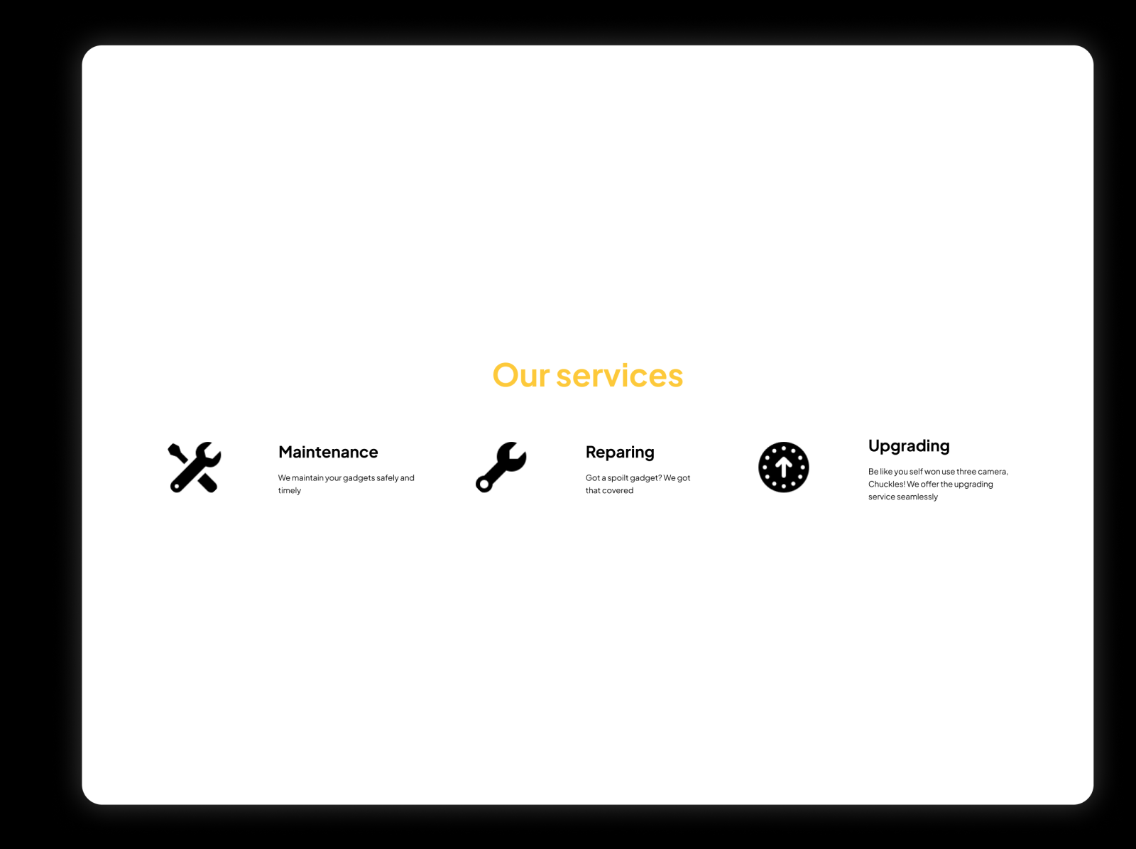 Service section by Rasheed Olaniran on Dribbble