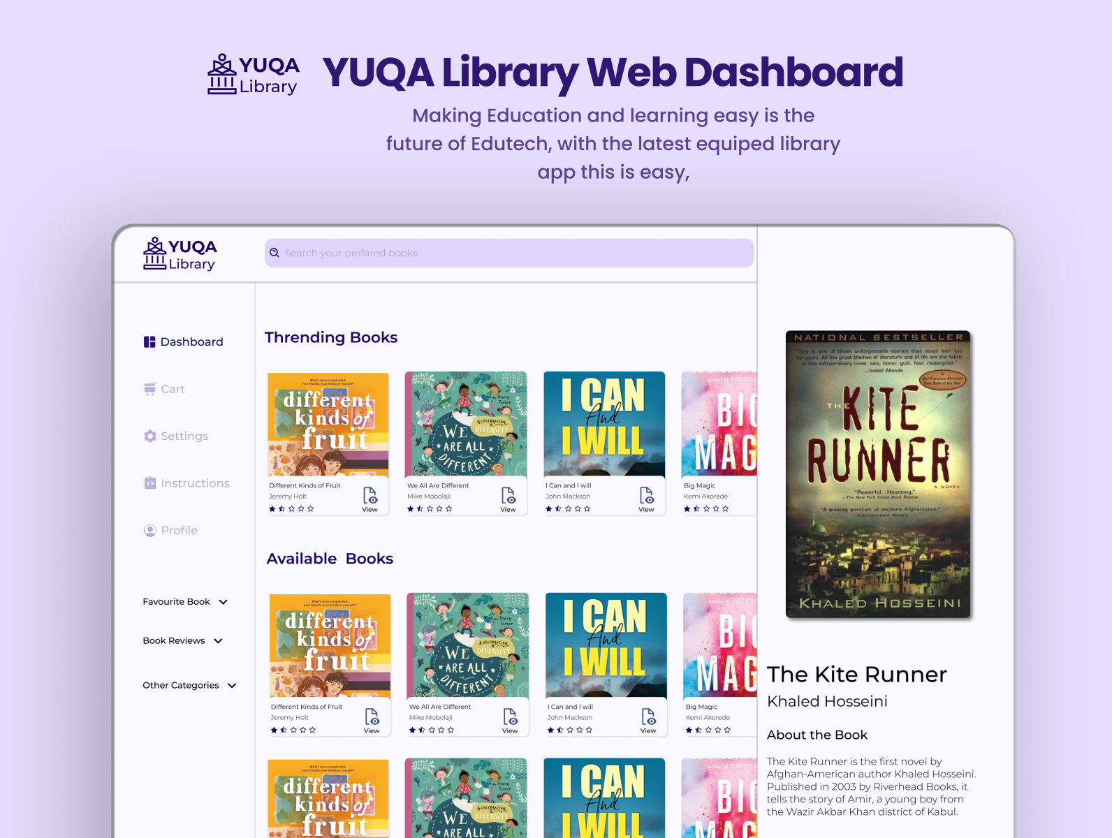 Yuqa Library Dashboard by Ali Abdul-Quadir on Dribbble