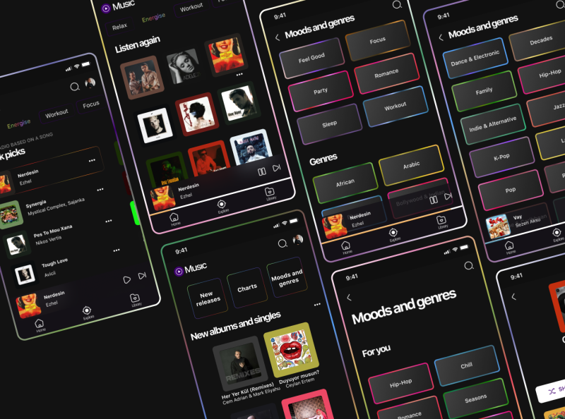 YouTube Music UI Redesign Study by H.Kubra Keskin on Dribbble