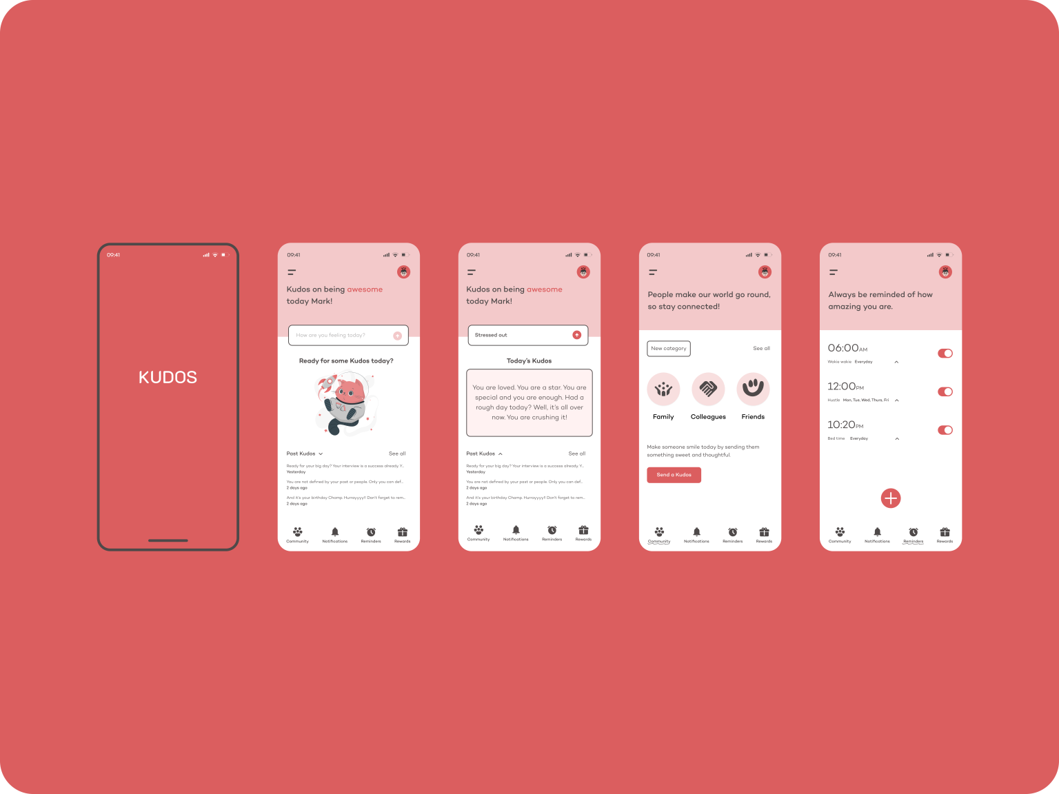Kudos App -an app that sends daily affirmation messages to users by Abigail Nwakanma on Dribbble