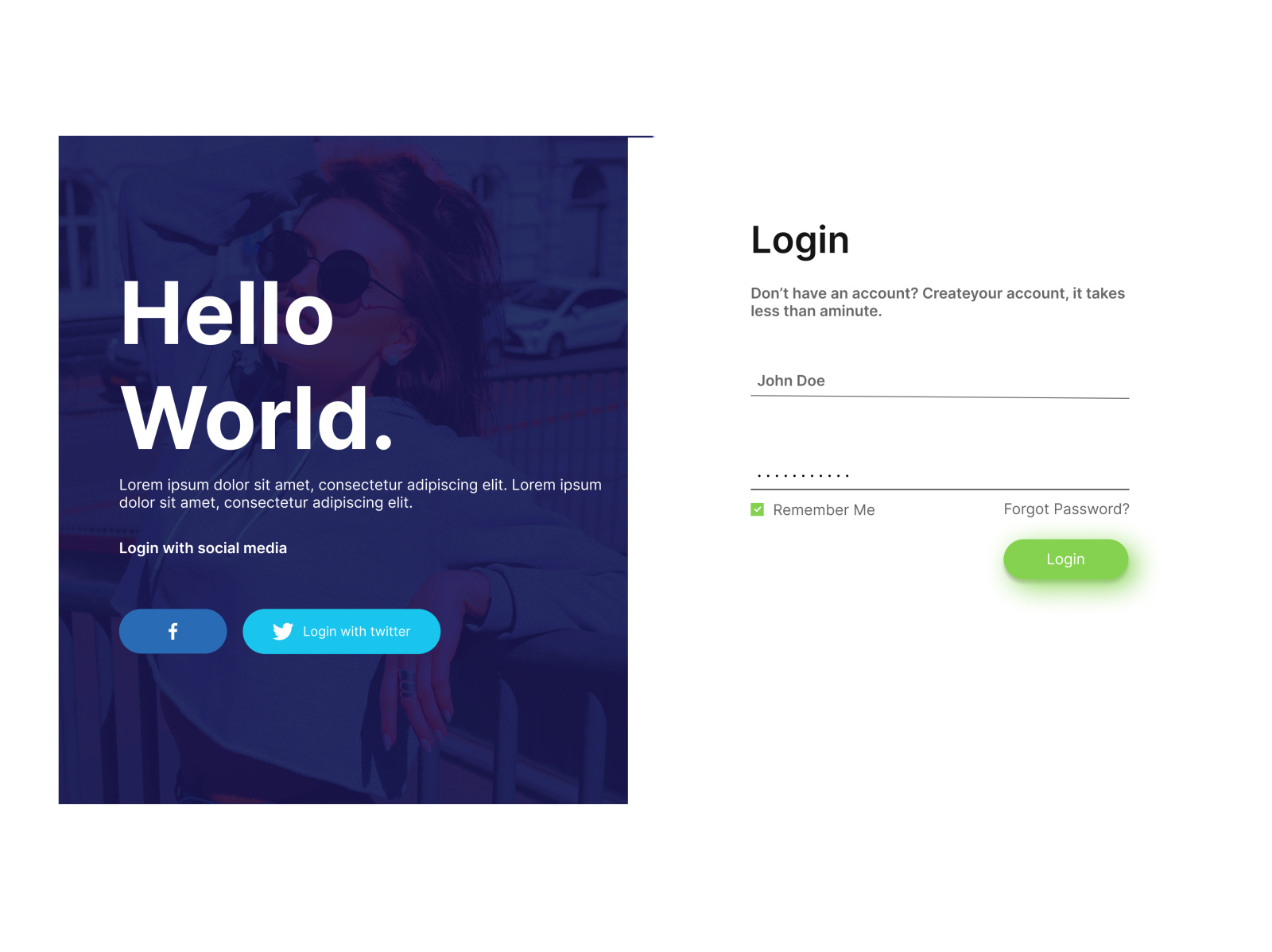 Login page by Michael Eze on Dribbble