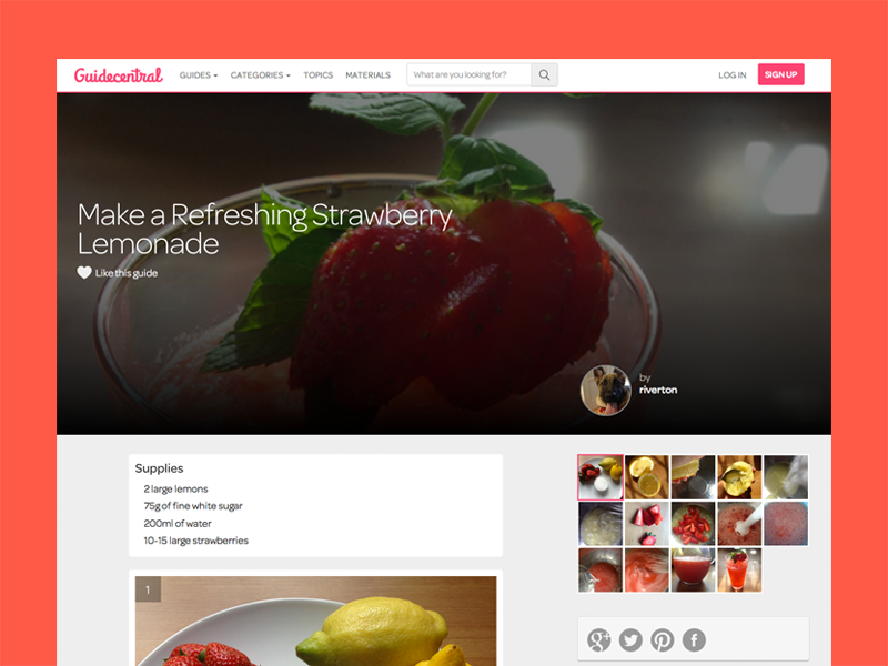 Guide Detail Page Guidecentral by Raúl M. Vicente on Dribbble