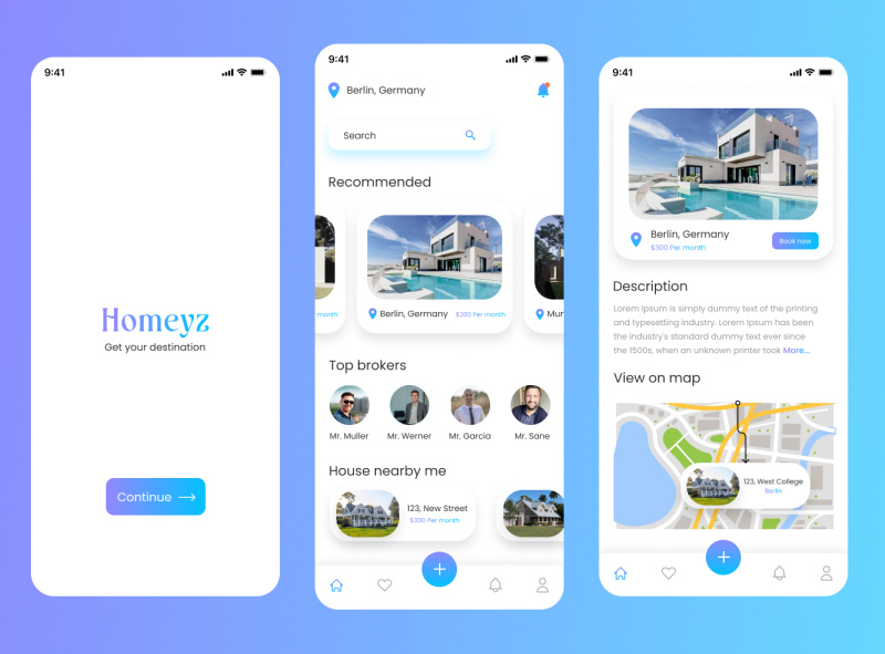 Real estate housing app design. by Pratik Das on Dribbble