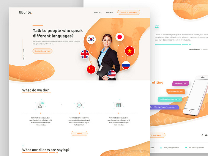Translation Company Webdesign by Bao🔥 on Dribbble