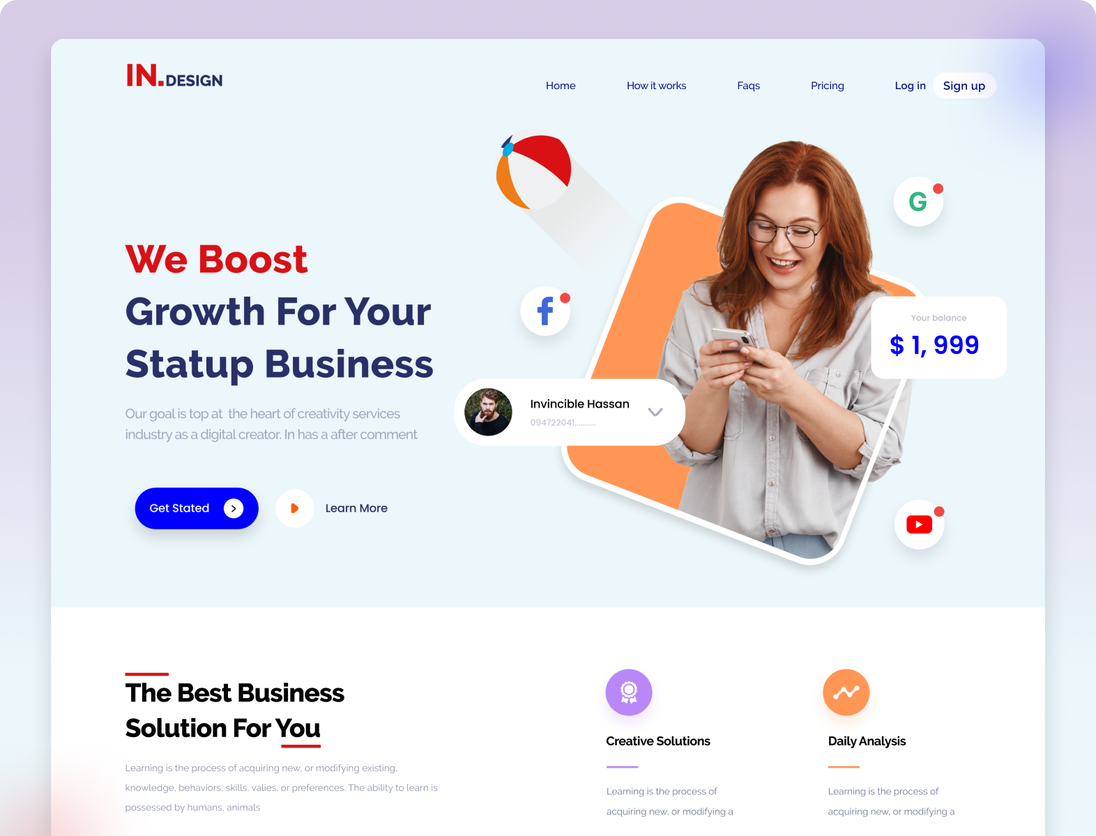 Website Design : Landing page by Hasan Ahamed on Dribbble