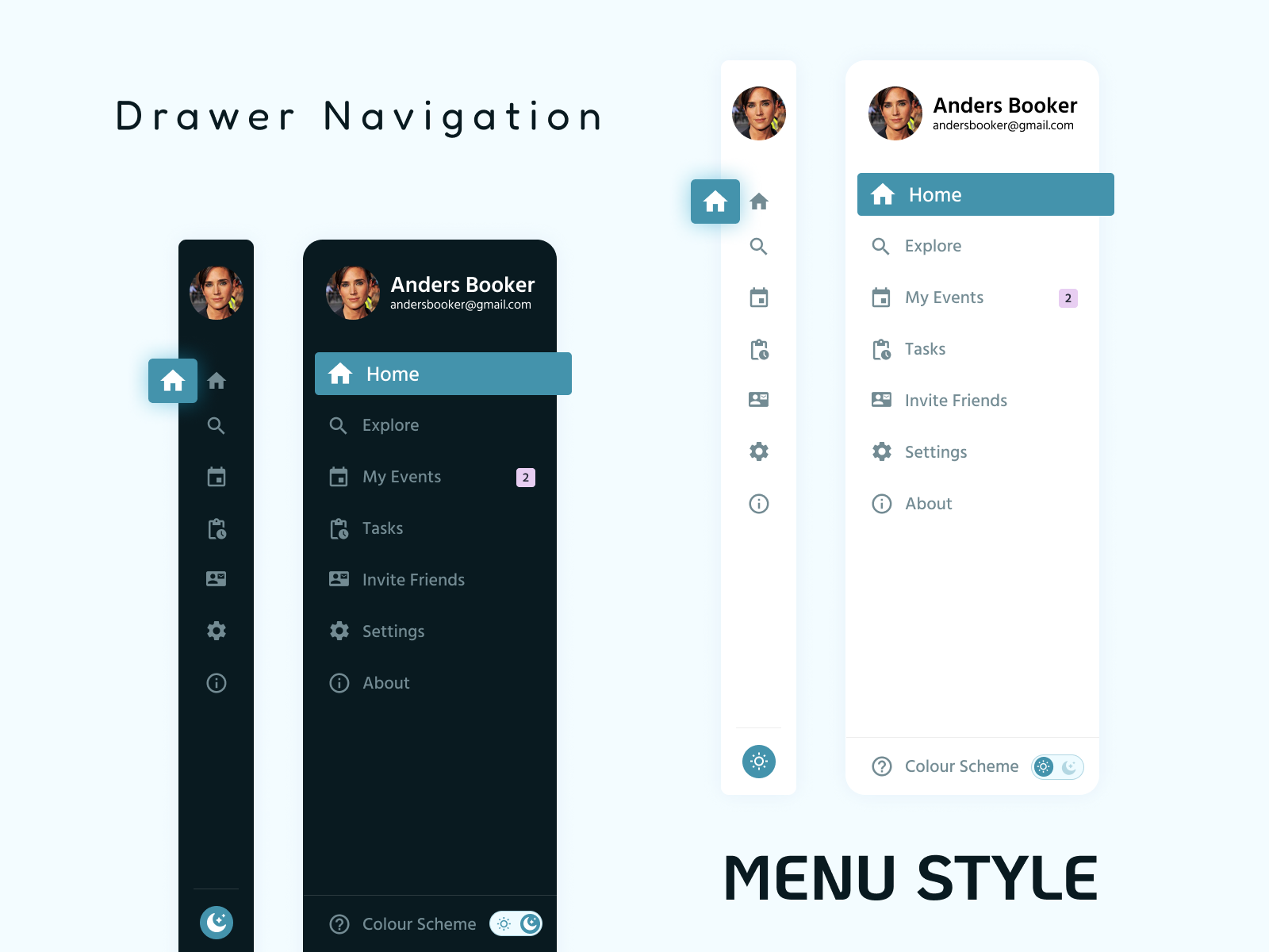 Drawer Navigation by Rajesh Mandaviya on Dribbble