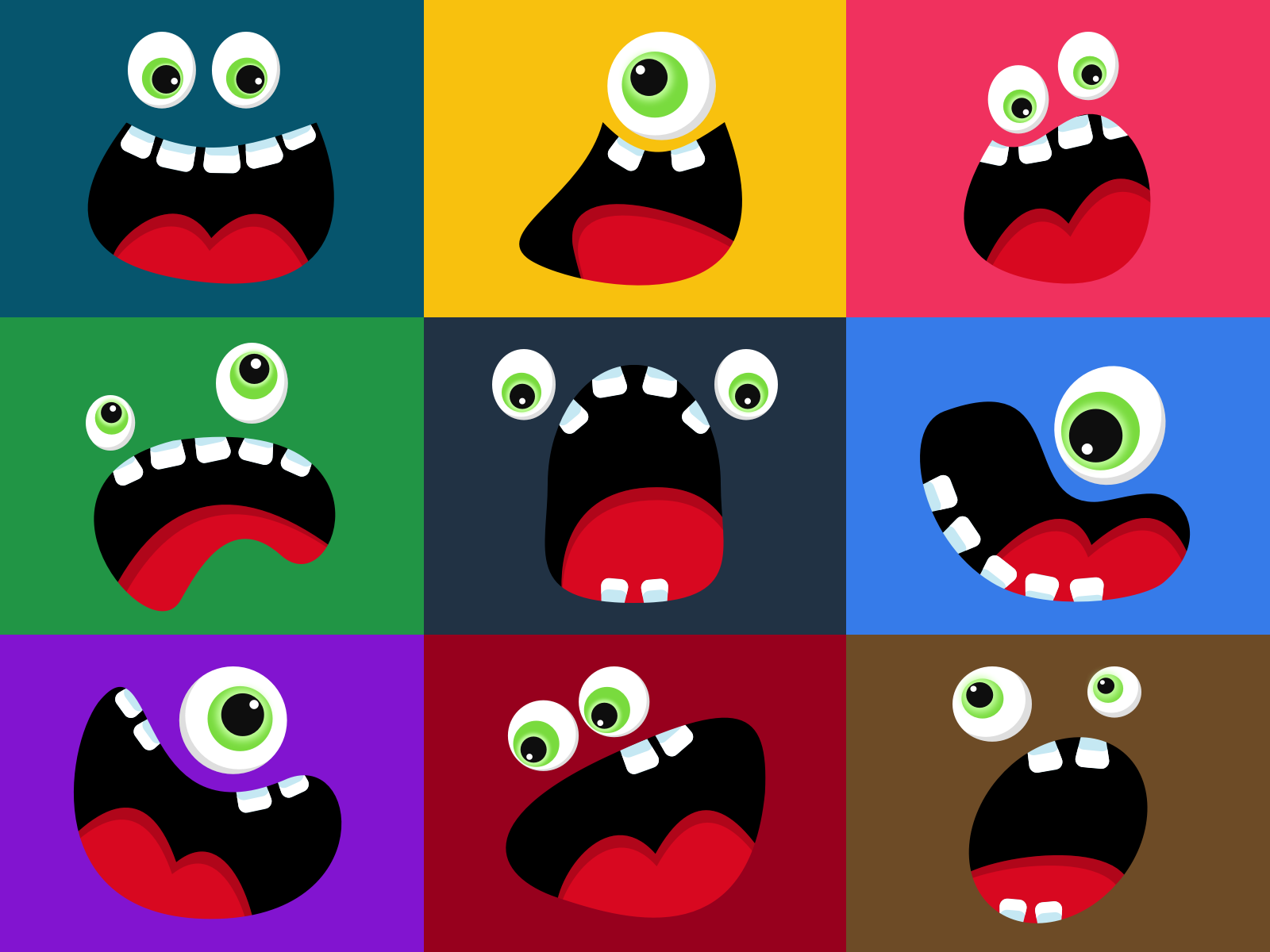 Funny Monster Faces by Rana Harinder Singh on Dribbble