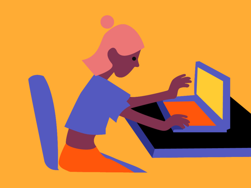Girl in work by Jesydibuja on Dribbble