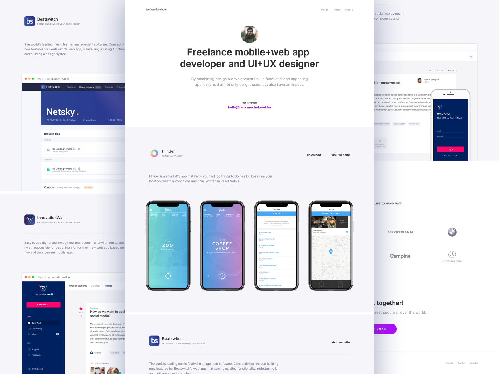 Portfolio redesign by Jan Van Echelpoel on Dribbble