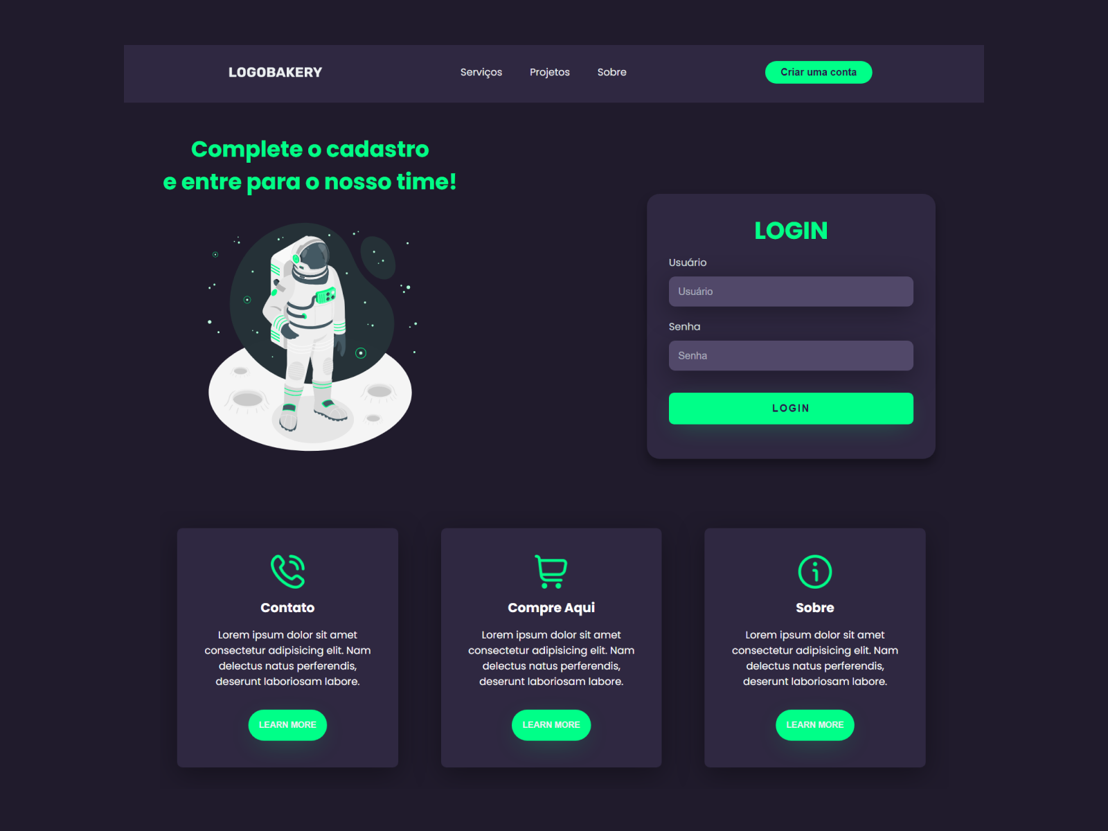 Login page by Lívia Erthal on Dribbble