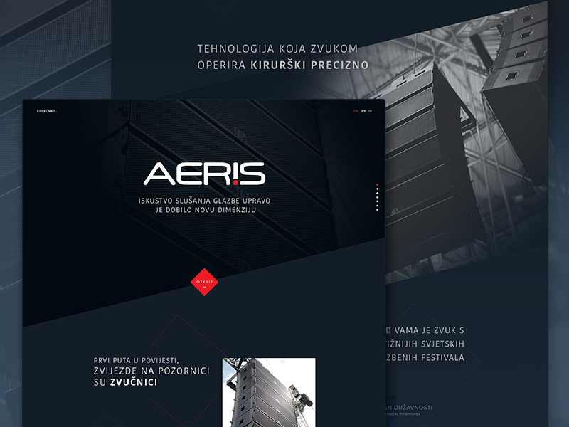 Aeris Sound System: Landing page by Elena Crnković on Dribbble