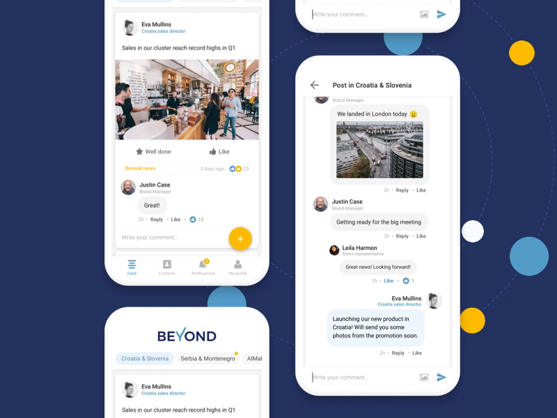 Business communication app by Elena Crnković on Dribbble