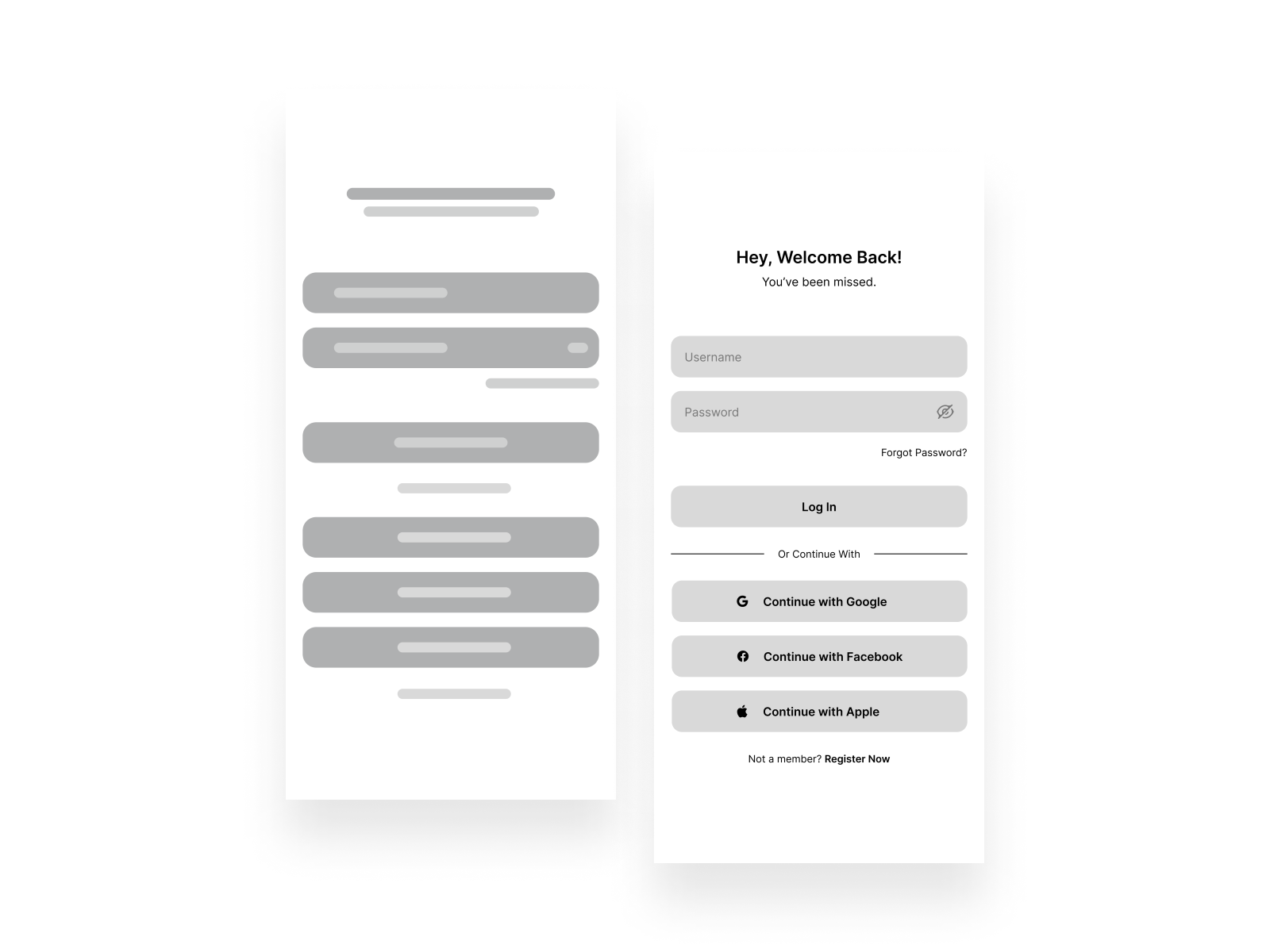 Low Fidelity & Mid Fidelity Wireframe For Log In by Onuoha David Femi ...