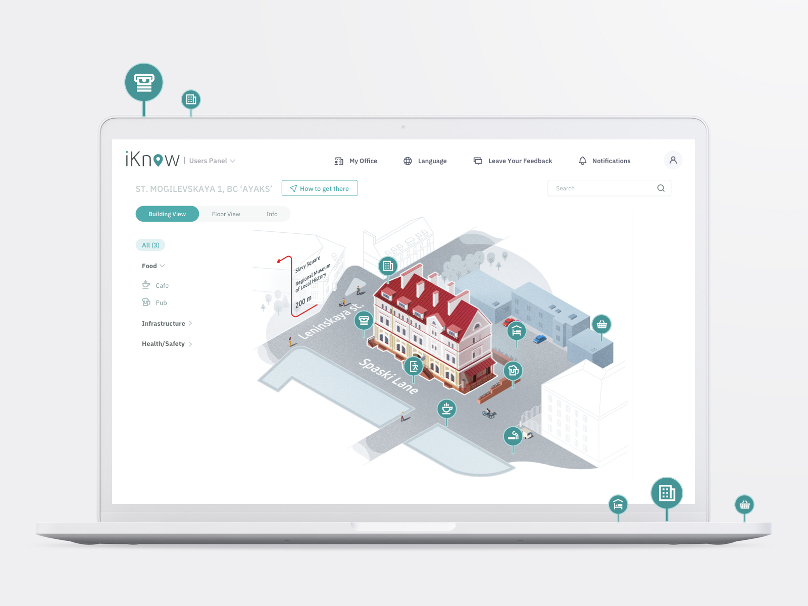 Offices page for 'iKnow' portal by Alina Patuk on Dribbble