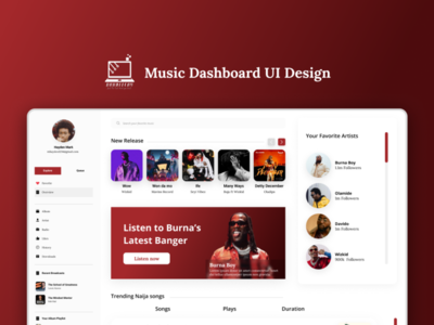 Music Dashboard UI design by Dahntechy on Dribbble