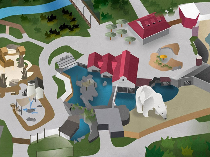 Hogle Zoo Illustrated Map - Rocky Shores by Joshua Butts on Dribbble