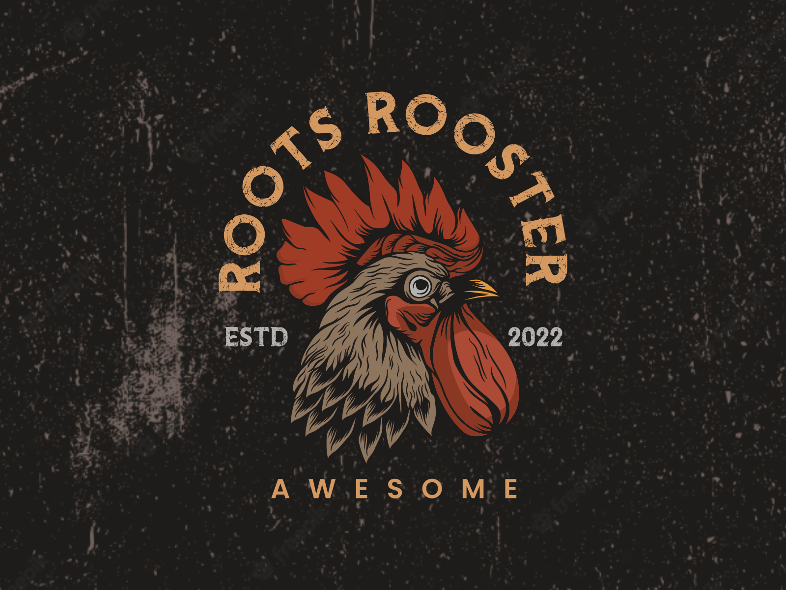 Roots Rooster Illustration Vintage Style by Alazka.Std on Dribbble