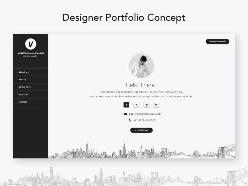 Designer Portfolio Concept By Vickey On Dribbble