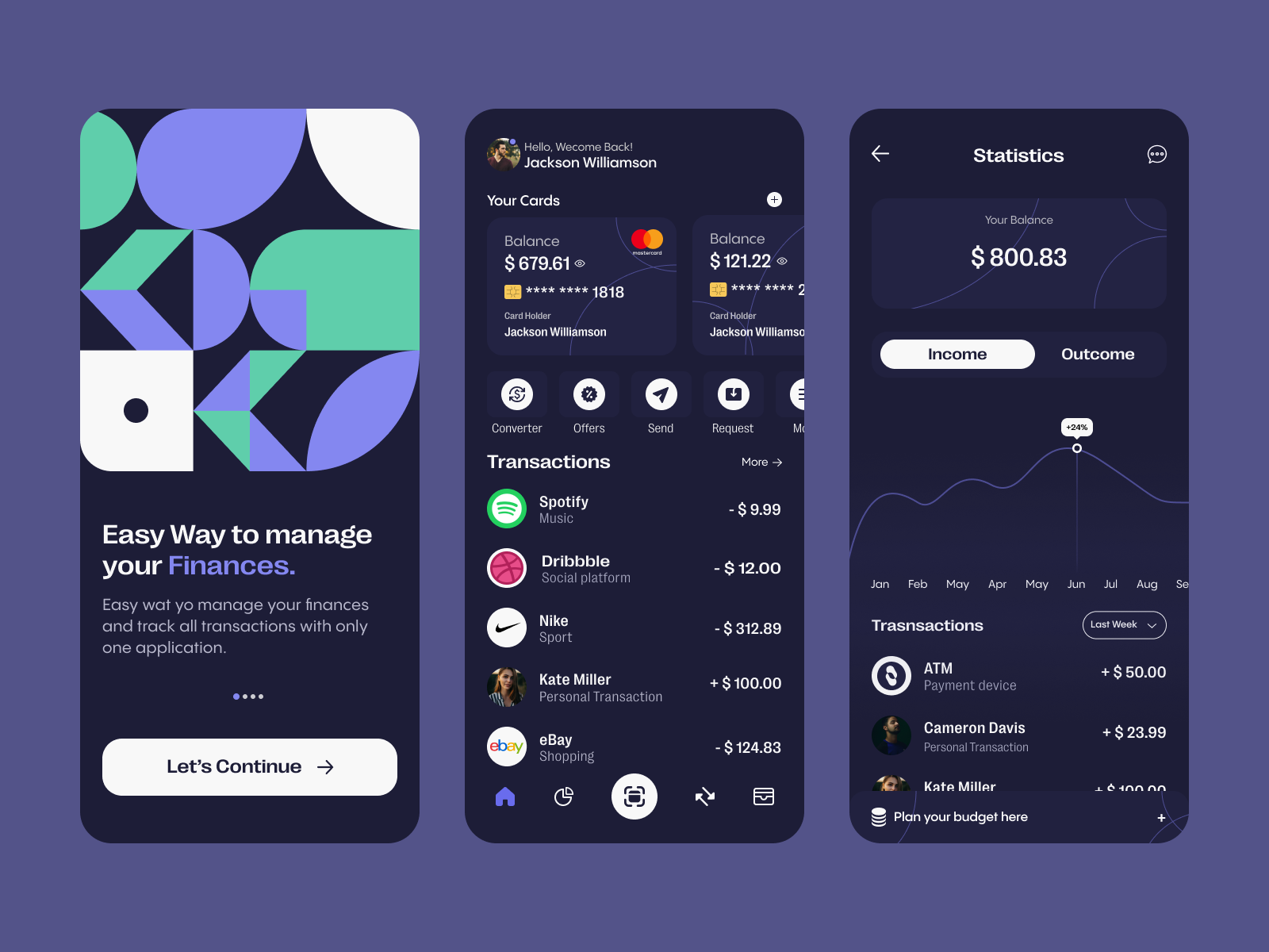 Finance Mobile App UI Designe by Saba Dudasvili on Dribbble