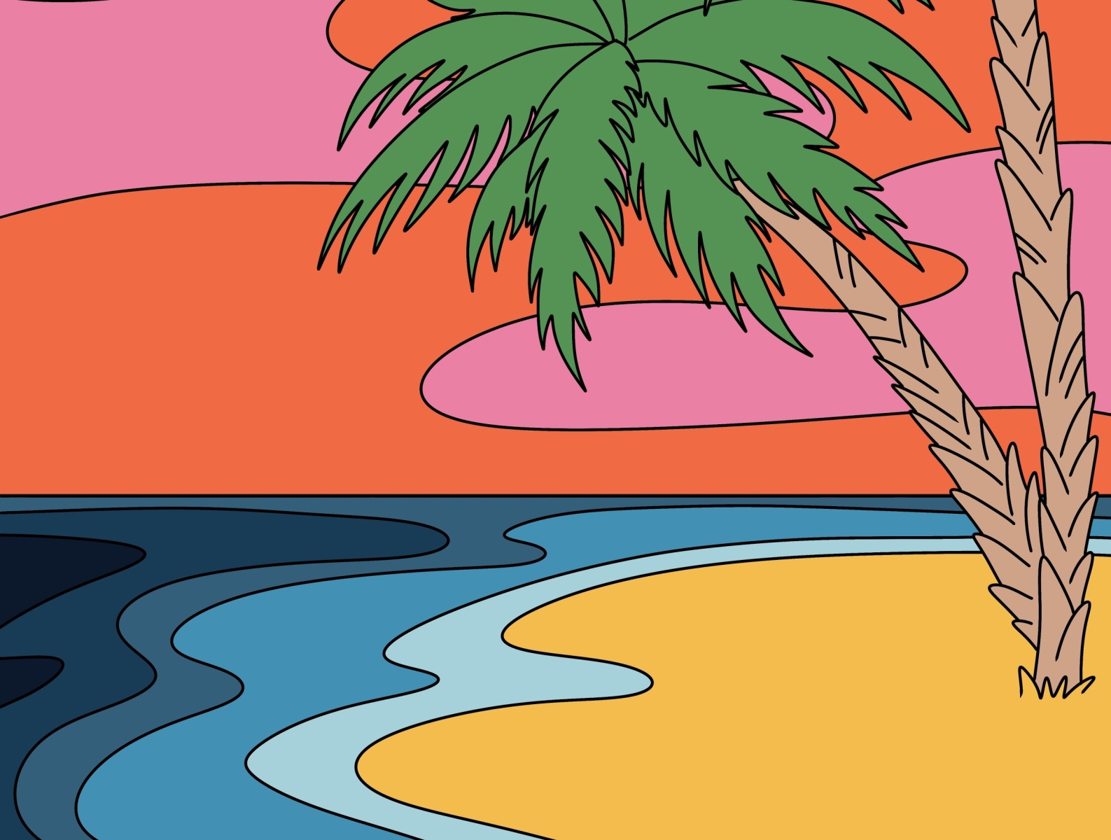 Beach view pop art by Alexis on Dribbble