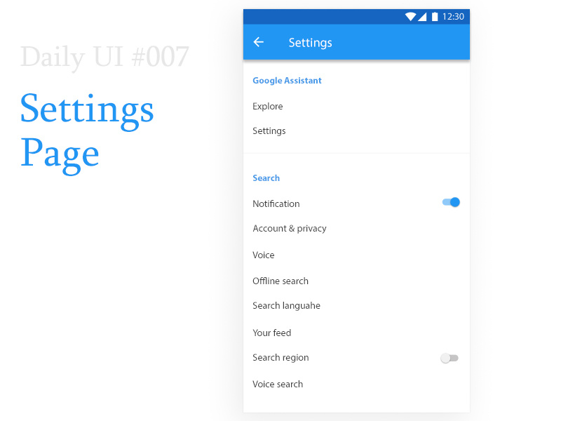 Settings Page by Dharmraj Narvare on Dribbble