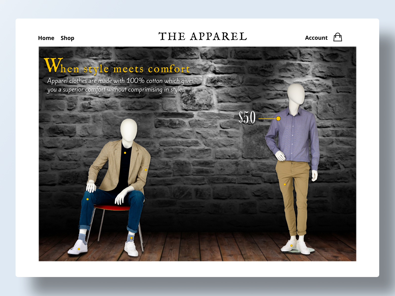 Custom UI for clothes page by Satya Designs on Dribbble