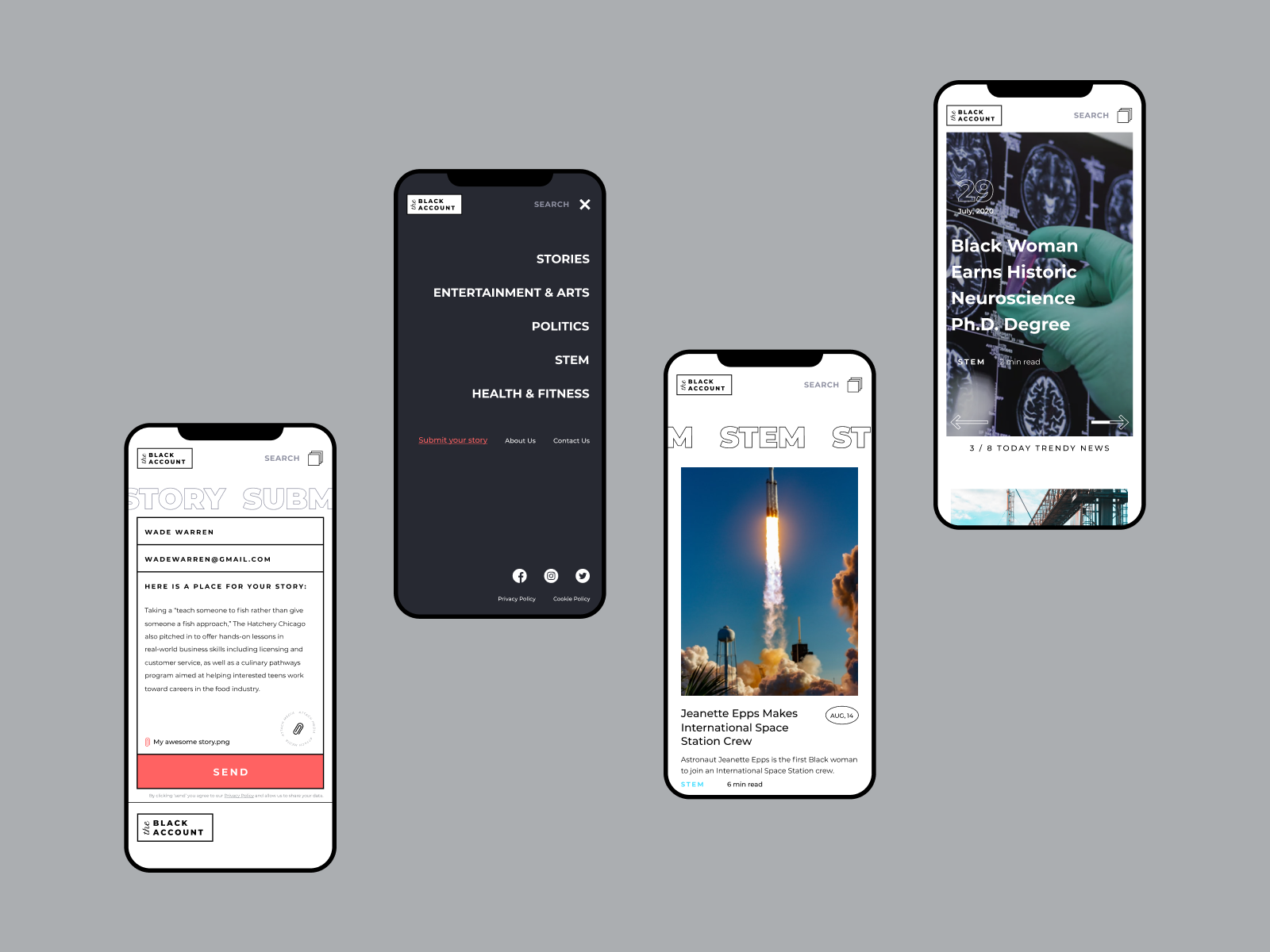News platform for black community by stacy • multidisciplinary designer ...