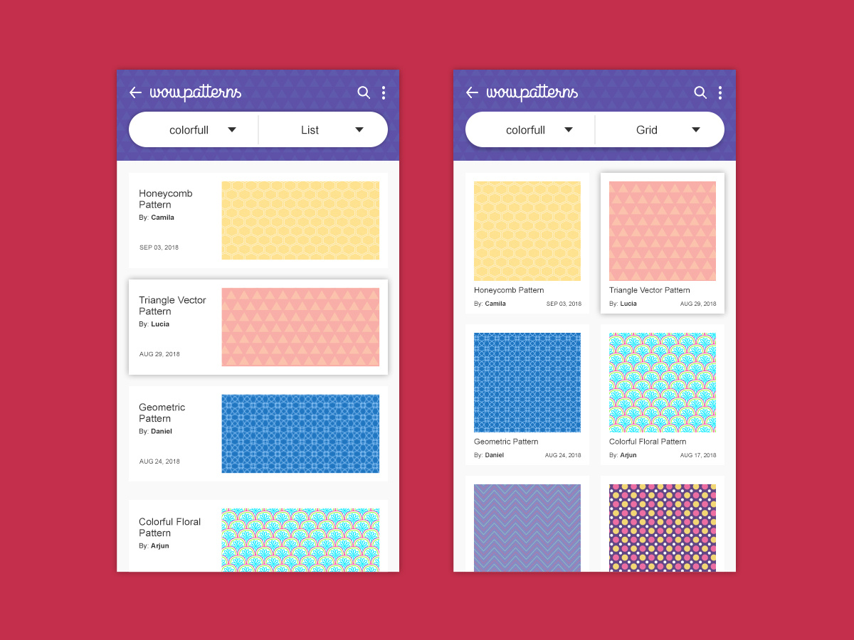 Daily UI Challenge 07 - Gallery Style by Shiva on Dribbble