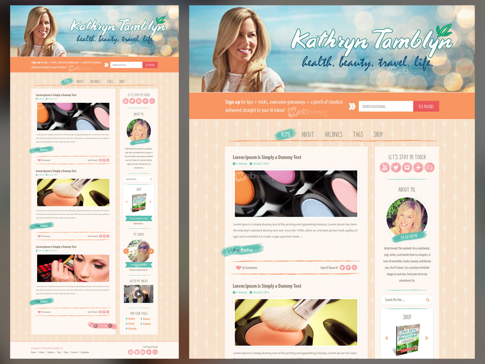 Ui Design for a Blog Website by Web Framez on Dribbble