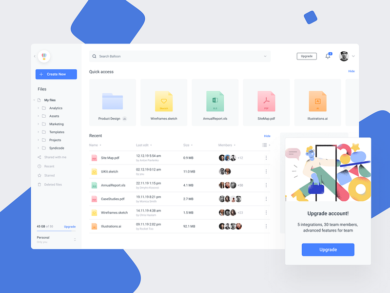 Cloud File Manager by Anton for Syndicode on Dribbble