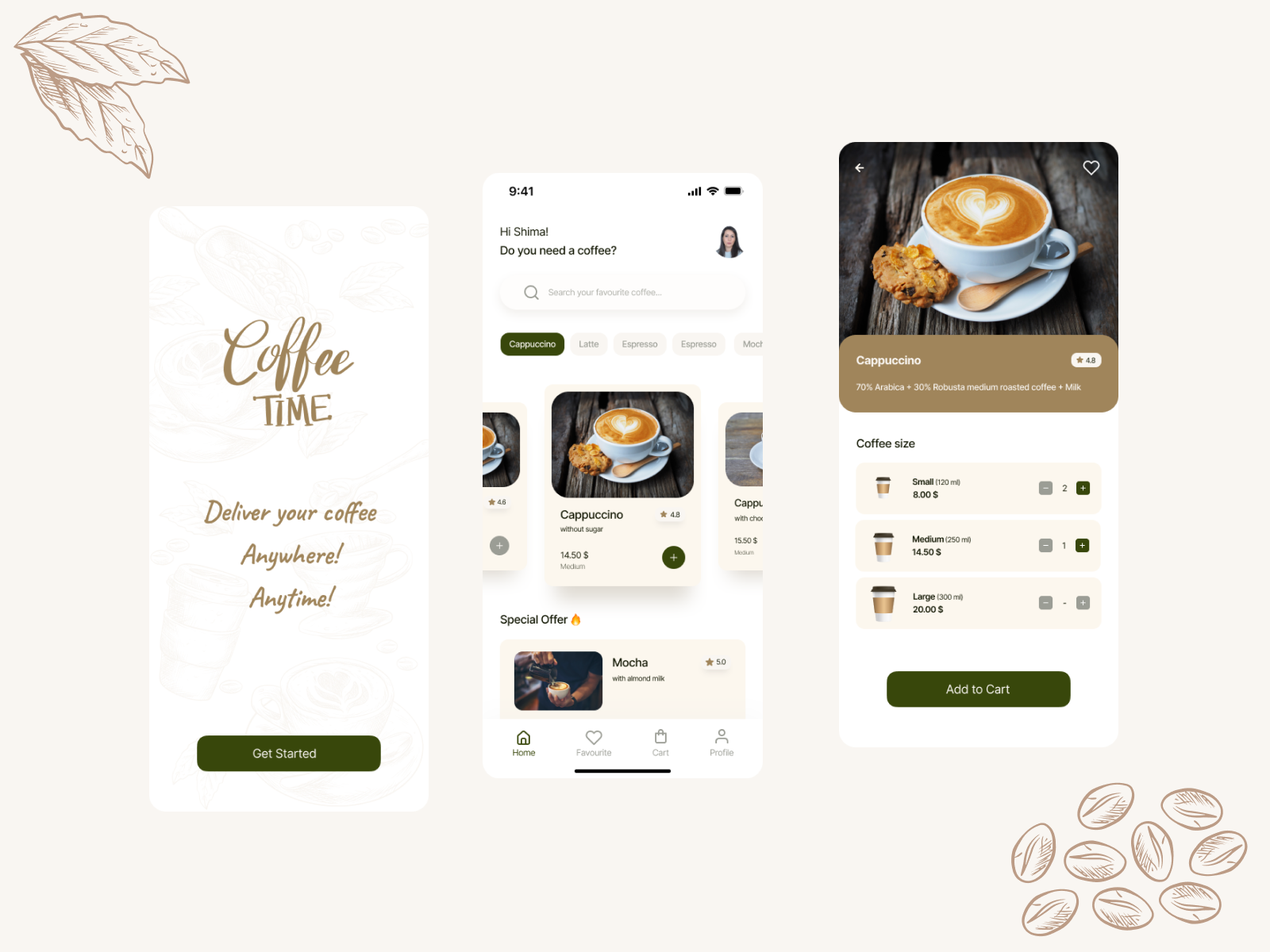 Coffee Ordering App Concept by Shima Alimohammadi on Dribbble
